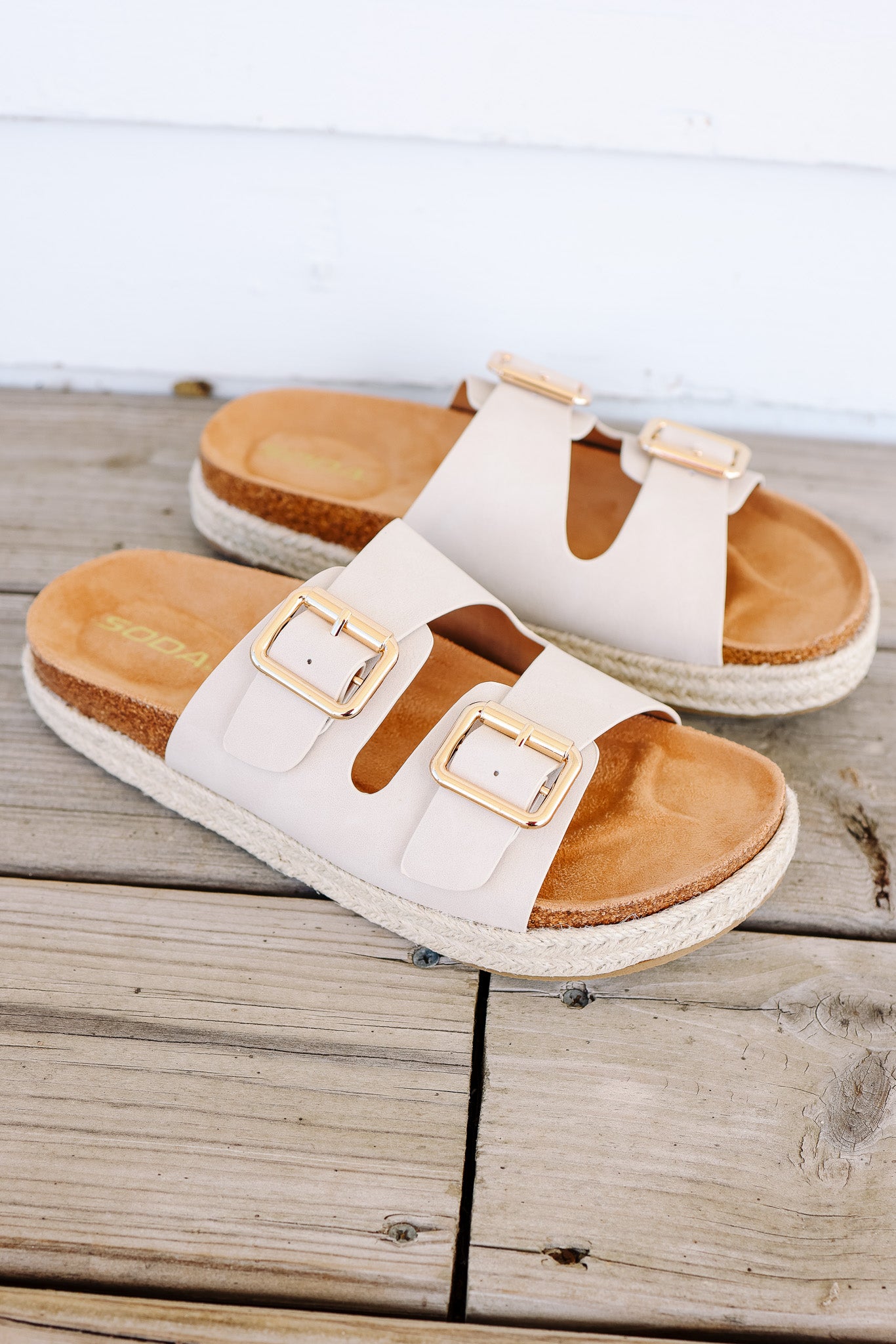 Marfa Double Buckle Sandal - Bone – Aiden & Oak