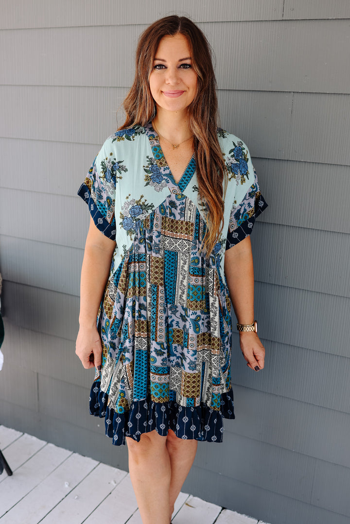 Emery Multi Print Dress - Mint – Aiden & Oak