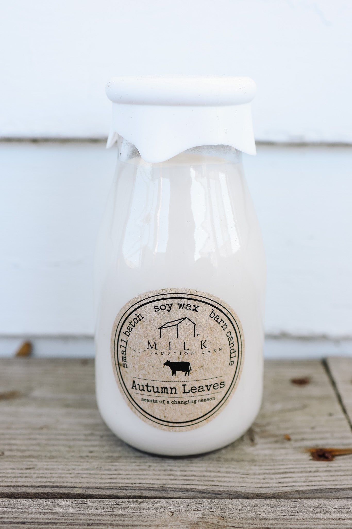 Milk Bottle Candle - Autumn Leaves – Aiden & Oak