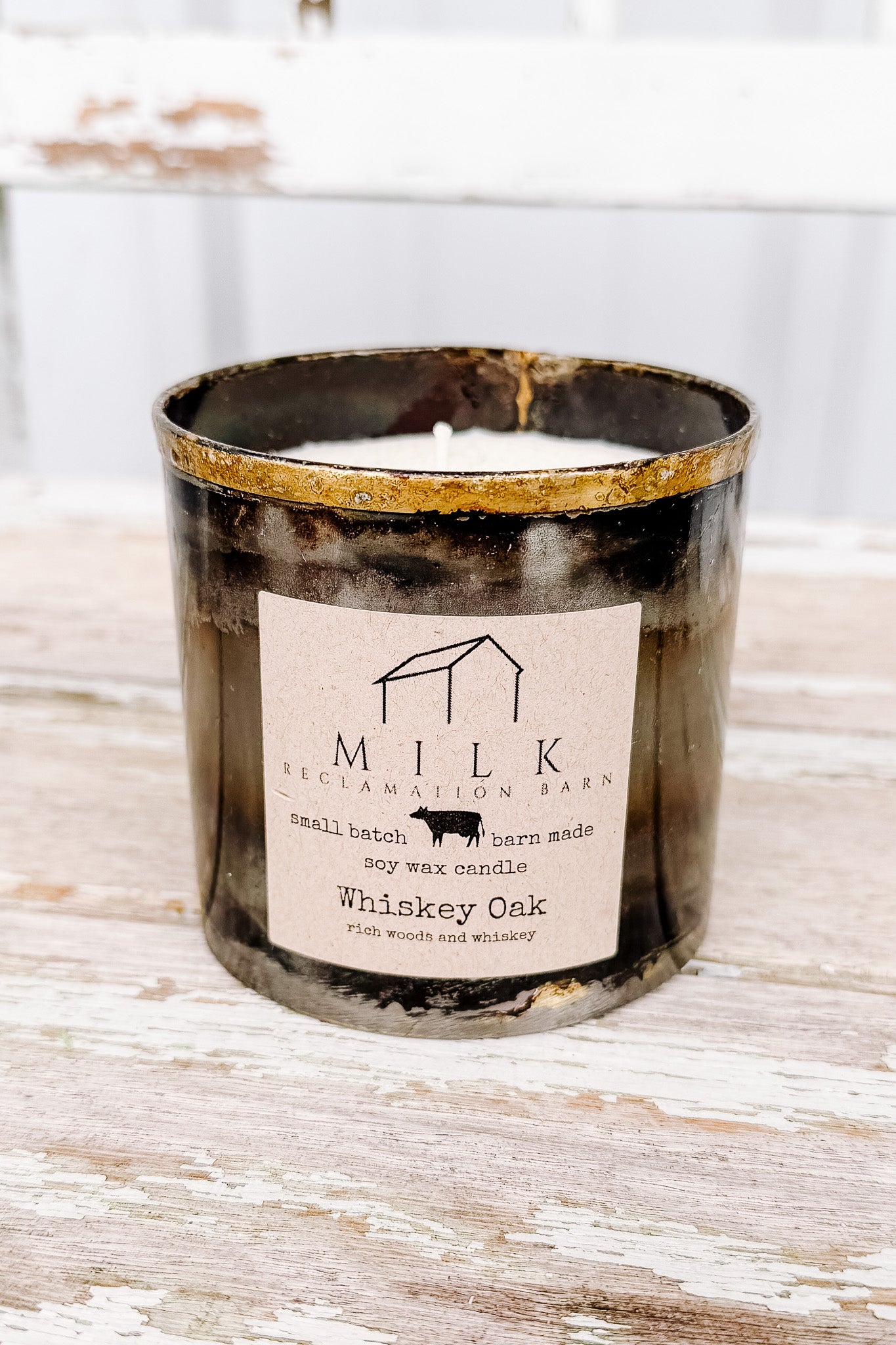 Rustic Barn Metal Candle - Whiskey Oak 10 oz – Aiden & Oak